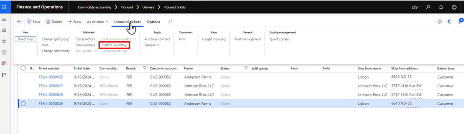 Inbound Ticket Discount Schedules and Post Shrink - Levridge