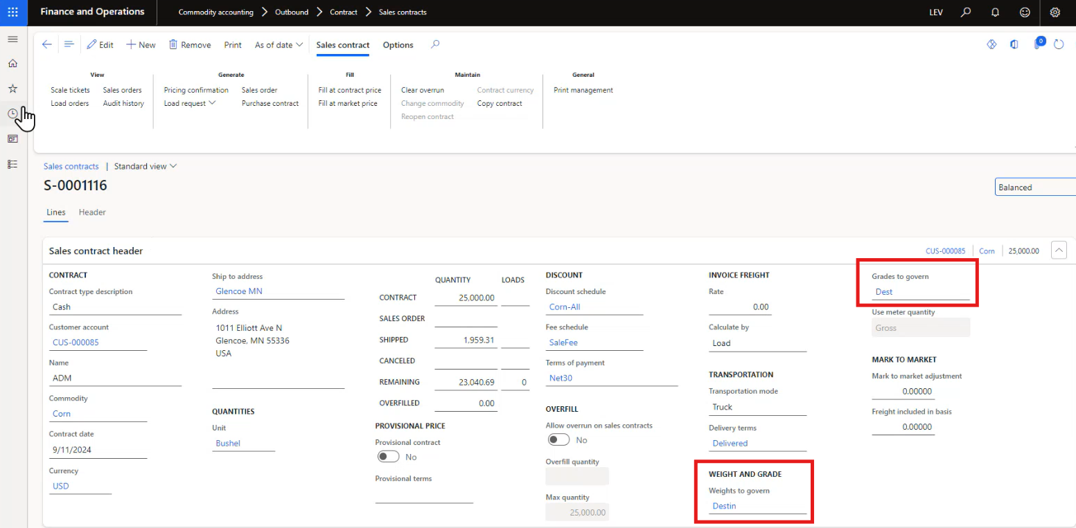 Apply Outbound Ticket Destination Weights and Grades After Origin ...